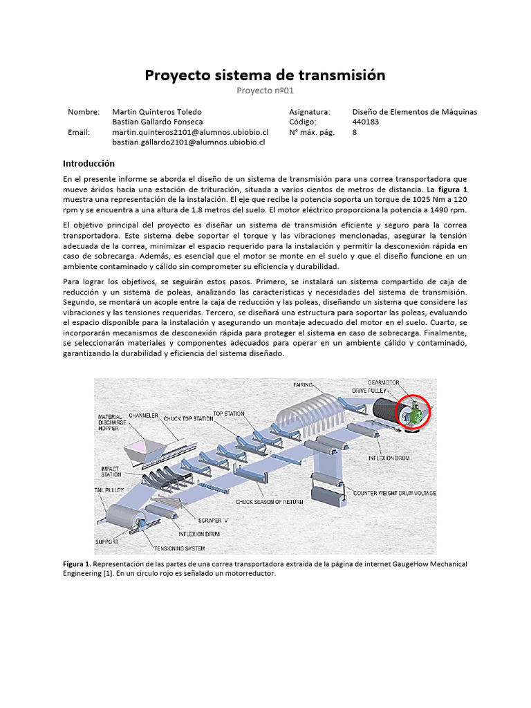 Proyecto DEM Martin Quinteros, Bastian Gallardo | PDF | Engranaje | Eje