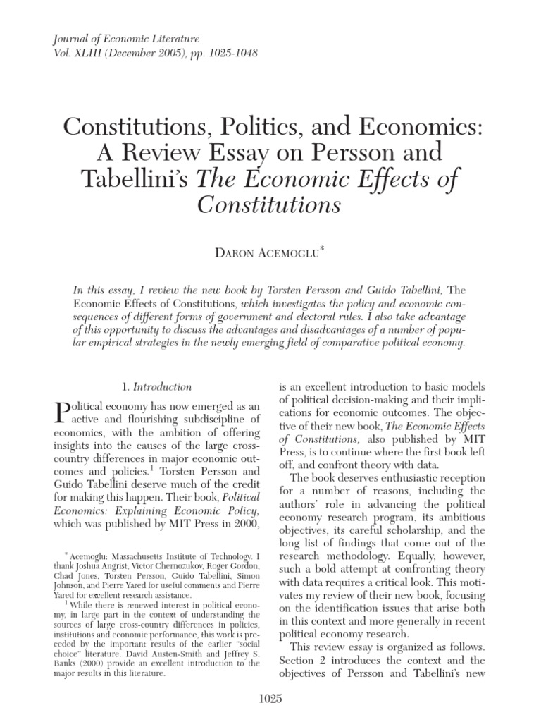 Acemoglu Constitutions | PDF