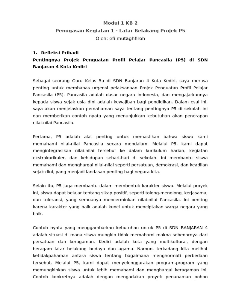01B. Penugasan Modul 1. Kegiatan 2 EFI | PDF