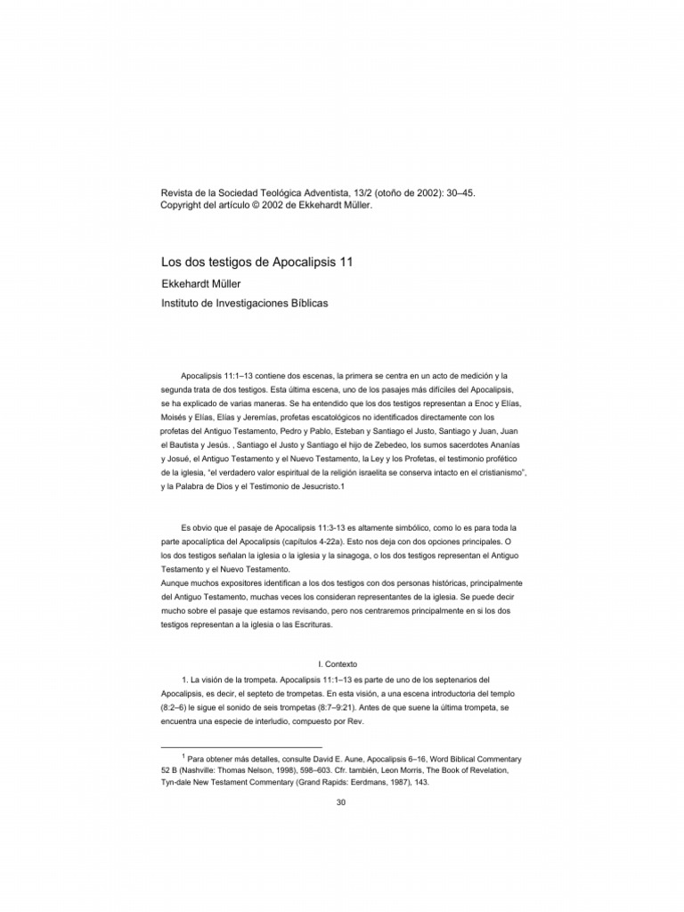 Apocalipsis 11 Los Dos Testigos Pdf