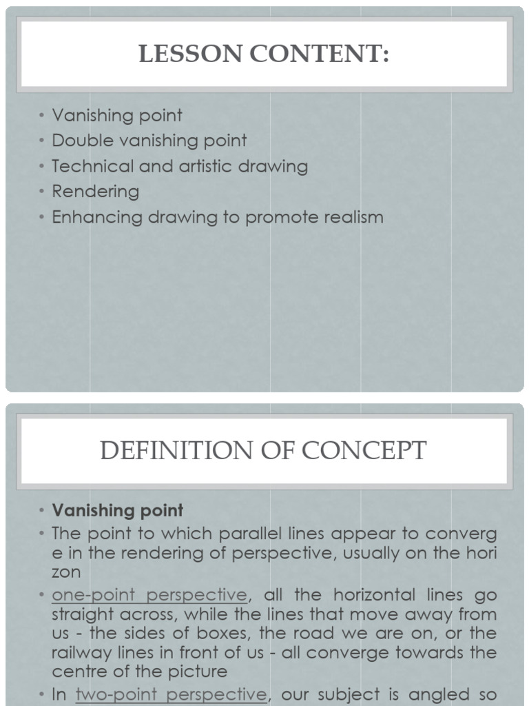 Notes On Definition of Concept On Vanishing Point | PDF | Rendering ...