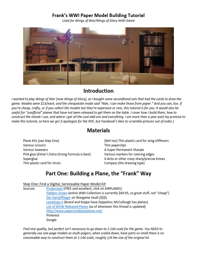 Frank's WOW Plane Tutorial V1.0 | PDF