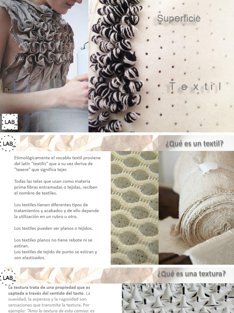Tipos y Ejemplos de Texturas Textiles | PDF | Textiles