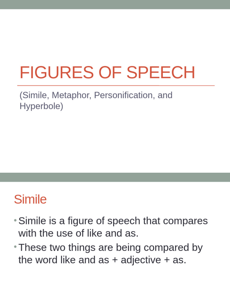 ENGLISH10 Simile Metaphor Personification and Hyperbole | PDF
