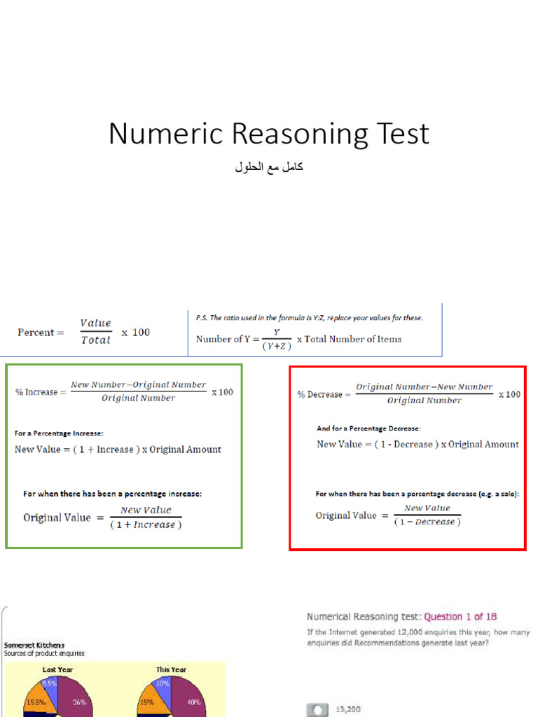 Numeric Reasoning Test with Solutions | PDF