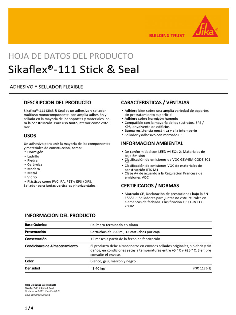 Sikaflex - 111 Stickseal | PDF
