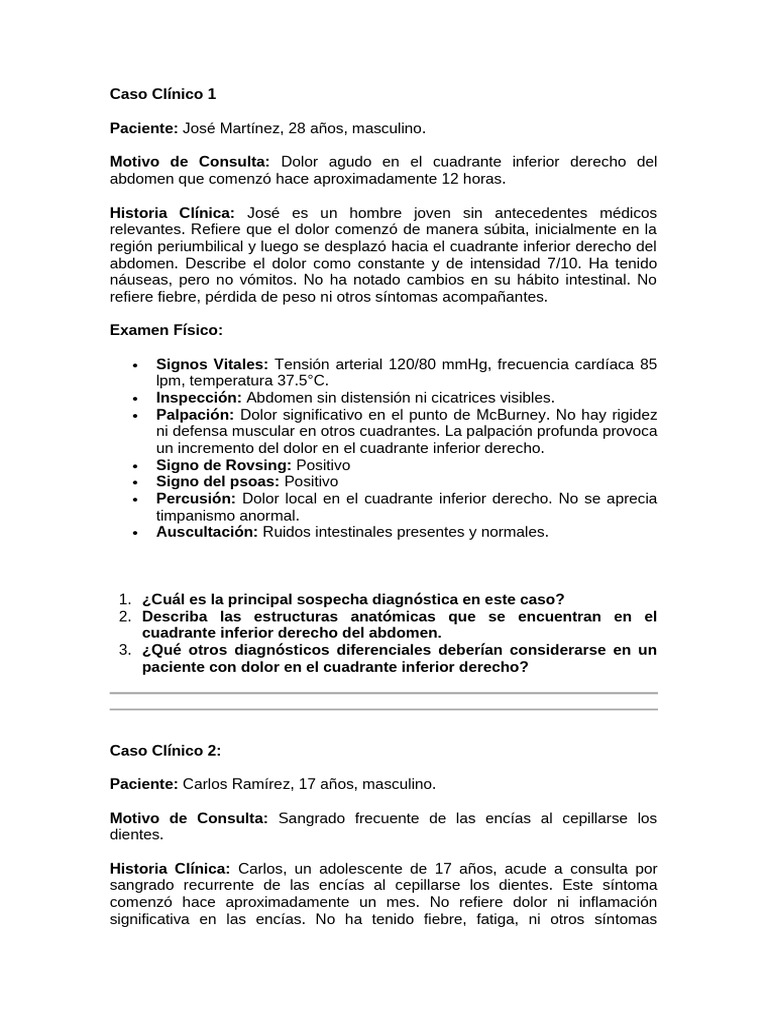 Casos Clinicos Practica 1 Pdf