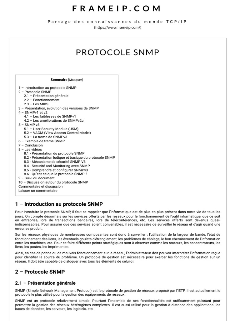 Protocolesnmp Frameip - Com 1721331339824 | PDF
