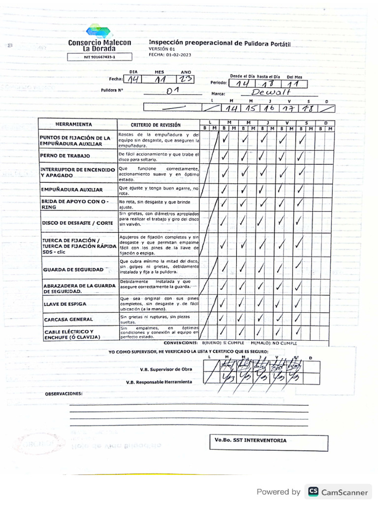 Inspección Pulidora | PDF