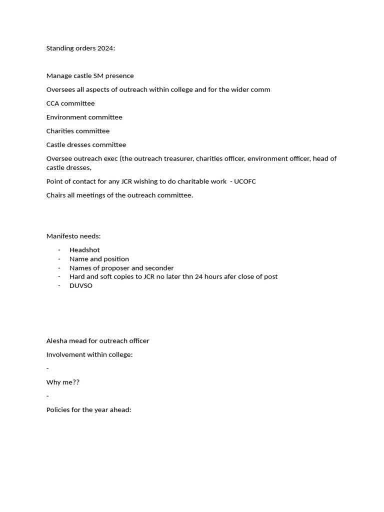 Standing Orders 2024 | PDF