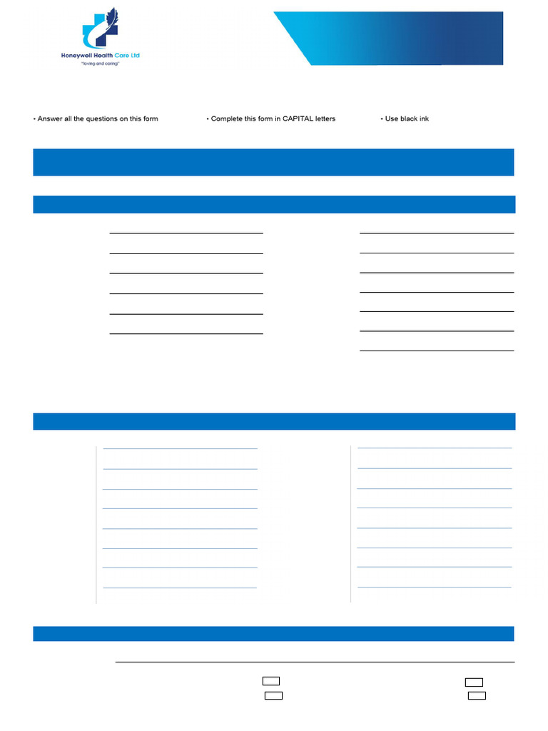HCA Application Form for Honeywell Health Care | PDF