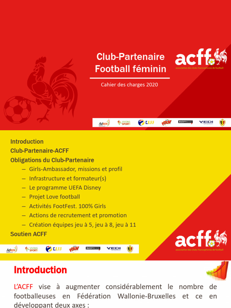 ACFF_Cahier des charges_Club-Partenaire-ACFF_Football féminin | PDF