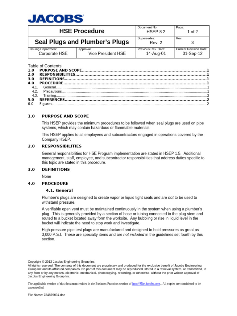 HSEP08-02 HSE ProcedureRev3 | PDF