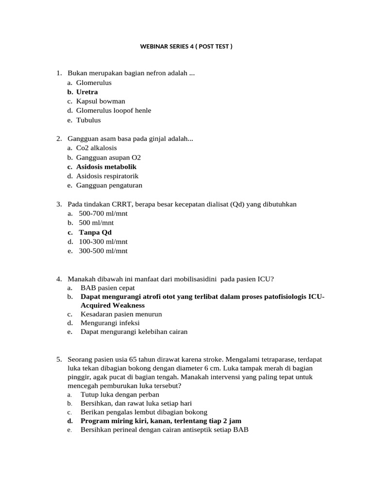 Webinar Series 4 (Post Test) | PDF