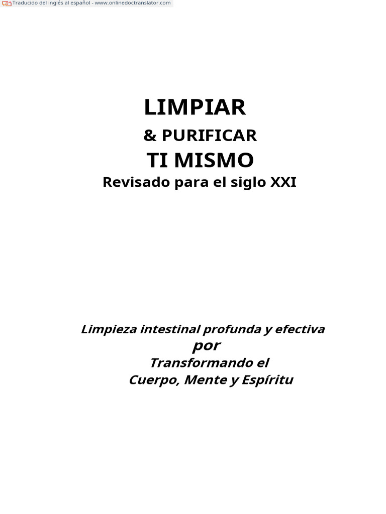Limpiar y Purificar 1 Al 50 | PDF