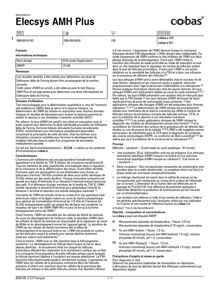 Insert - Elecsys AMH | PDF