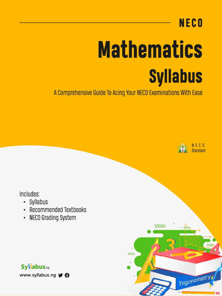 NECO - Mathematics - syllabusNG | PDF