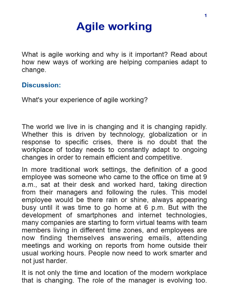 Agile Working | PDF