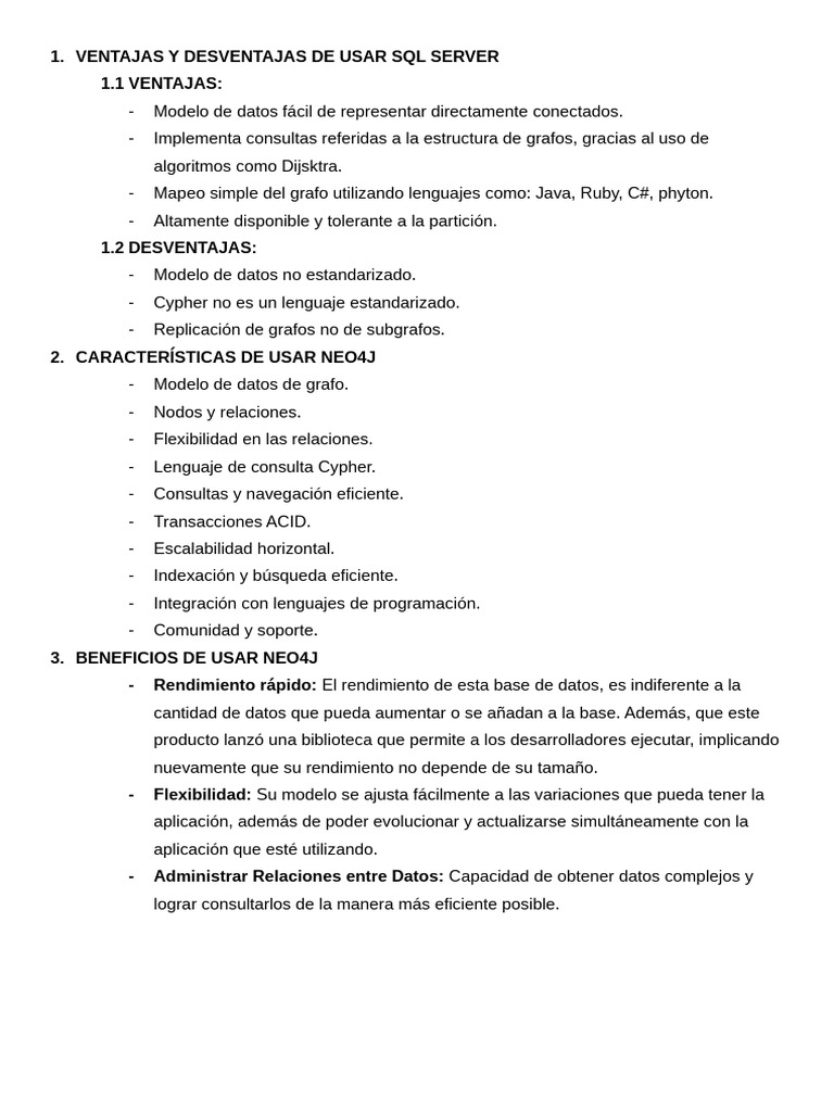 Ventajas y Desventajas de Usar SQL Server | PDF