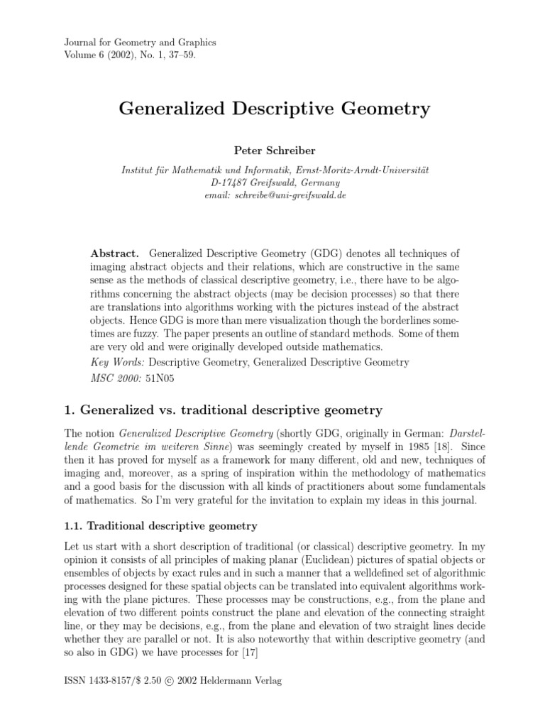 Generalized Descriptive Geometry | PDF
