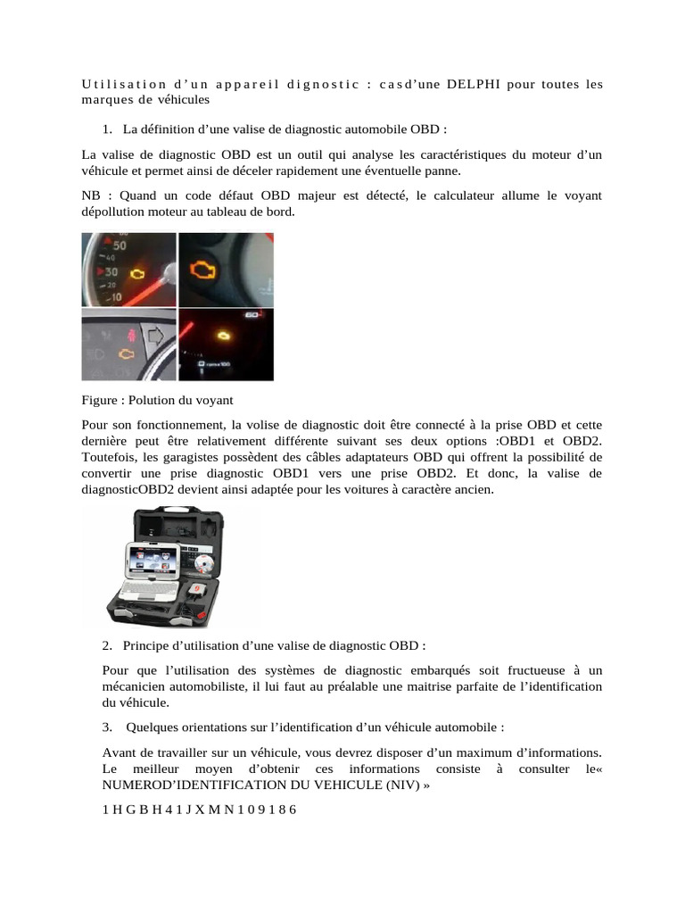 Cours Appareil Diagnostic Delphi 2 | PDF