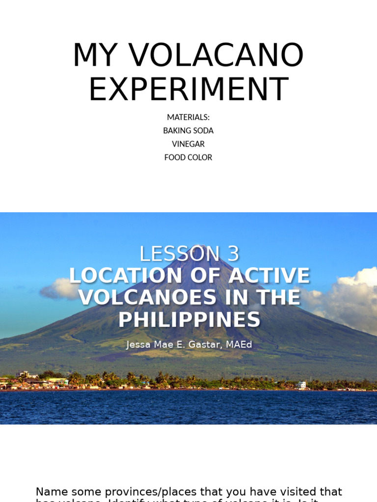Lesson 3 - Location of Active Volcanoes in The Philippines | PDF