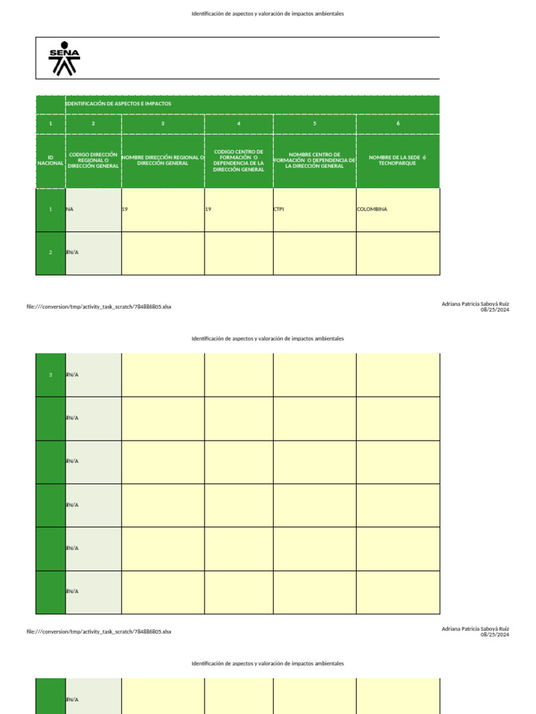 Formato Matriz | PDF