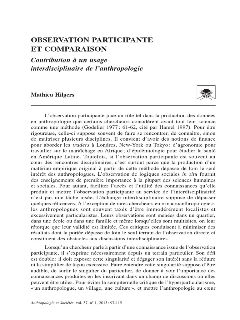 L'observation Participante | PDF
