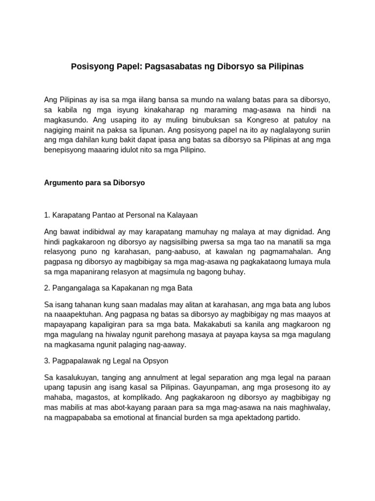 Posisyong Papel | PDF