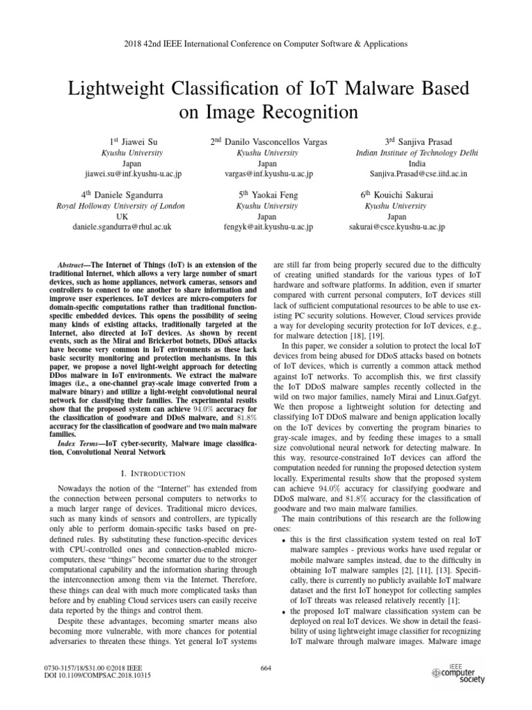 3-Lightweight Classification of IoT Malware Based | PDF