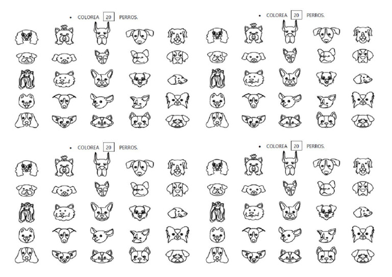 Colorea 20 Perritos | PDF