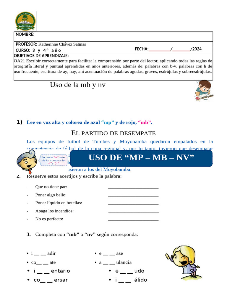 Uso de la mb mp y Nv | PDF