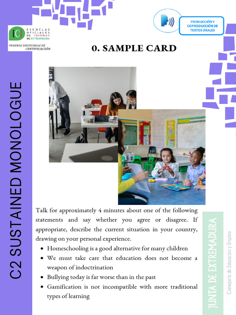 C2 Sample Cards (Monologue-Interaction) | PDF