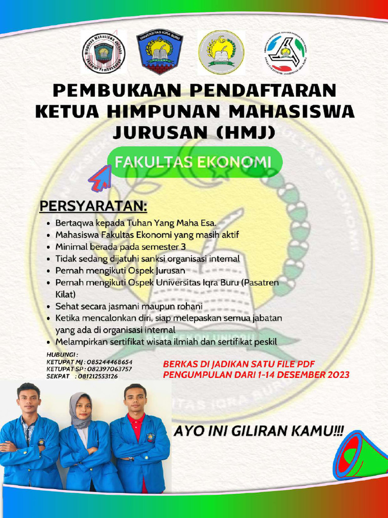 Pembukaan Pendaftaran Himpunan Mahasiswa Jurusan (Hmj)_20231207_194820_0000 | PDF