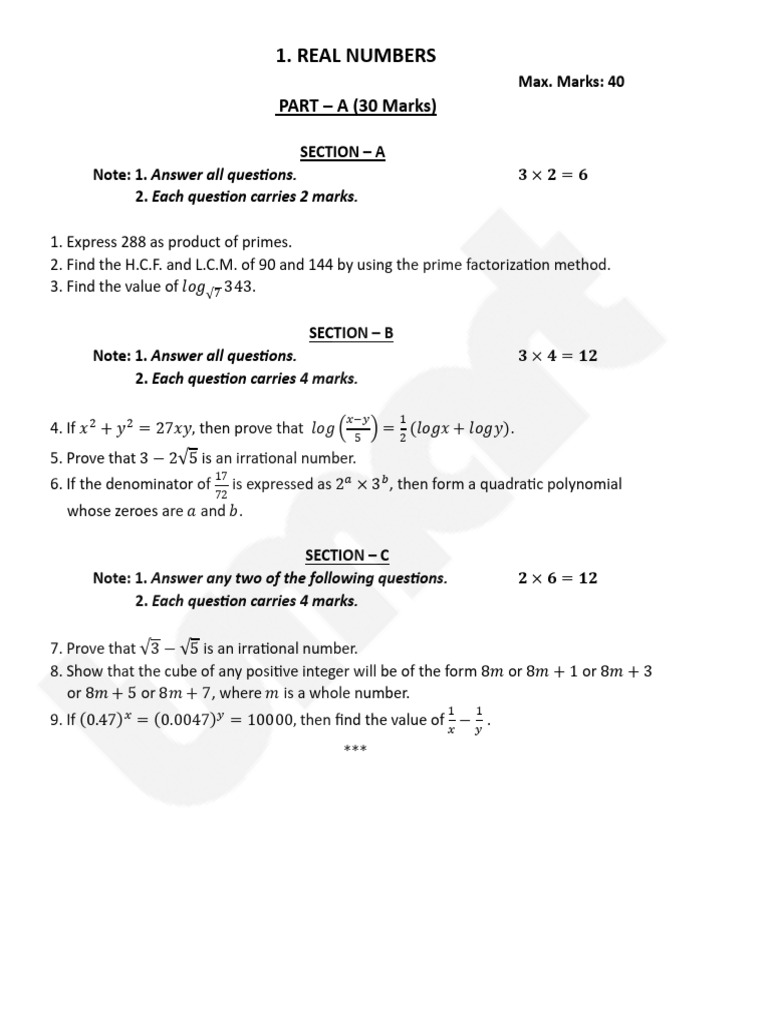 SSC Maths Chapter Wise Practice Tests | PDF | Polynomial | Equations