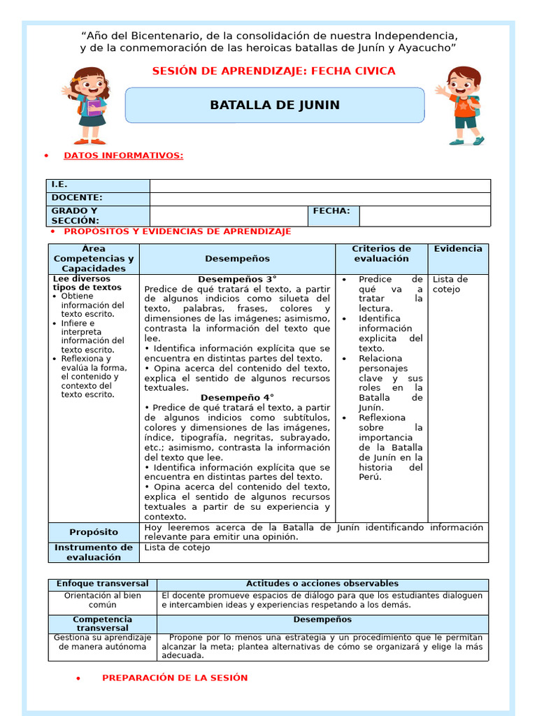 Ses F. Civica Batalla de Junin | PDF