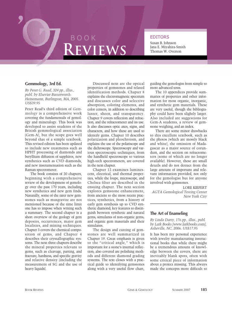GG Book Reviews | PDF | Gemstone | Mineralogy