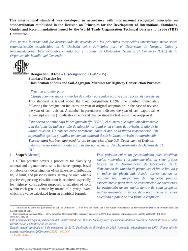 ASTM D 3282 Clasificación AASTHO-TRADUCIR YU | PDF