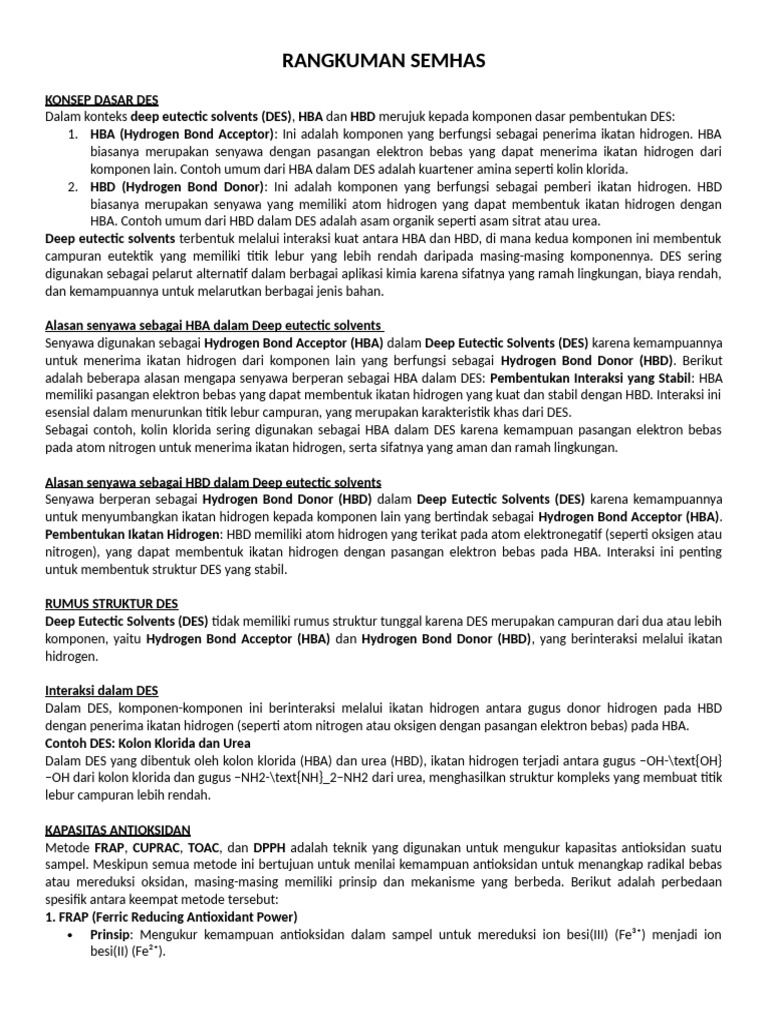 Rangkuman Semhas | PDF