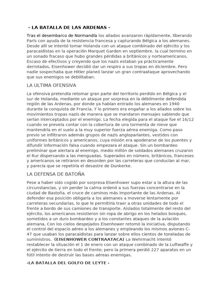 La Batalla de Las Ardenas | PDF