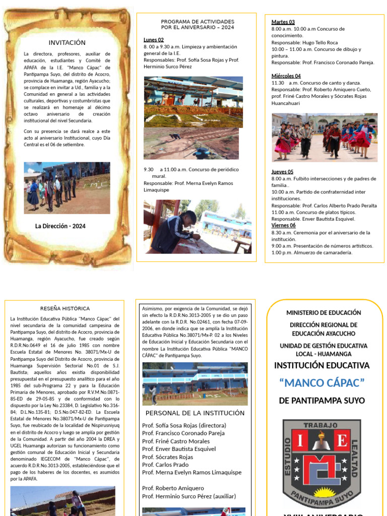 Triptico - Manco Capac 2 | PDF