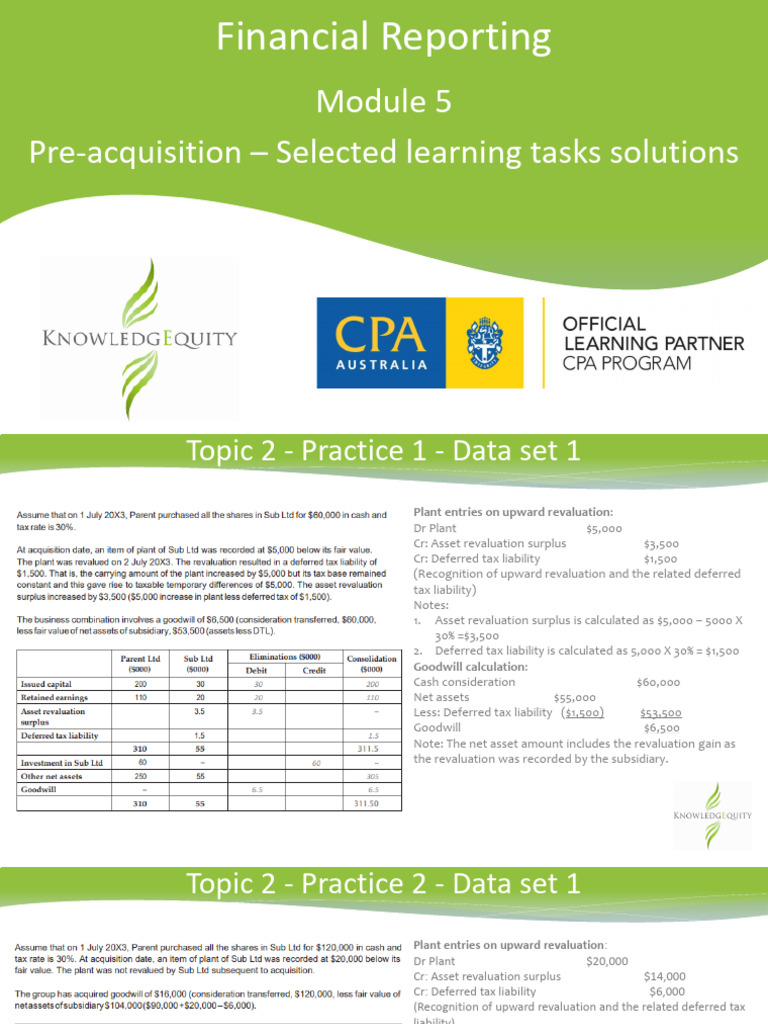 M5 Detailed Workings For Selected Learning Tasks | PDF