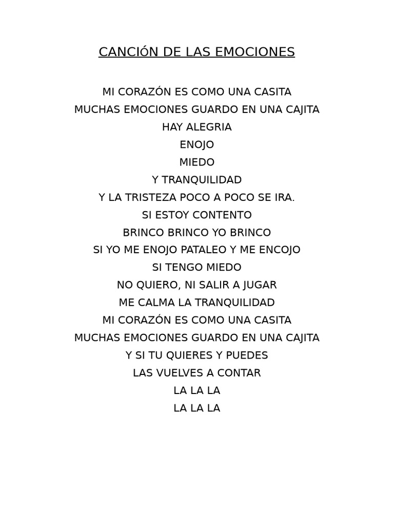 Canción de Las Emociones | PDF