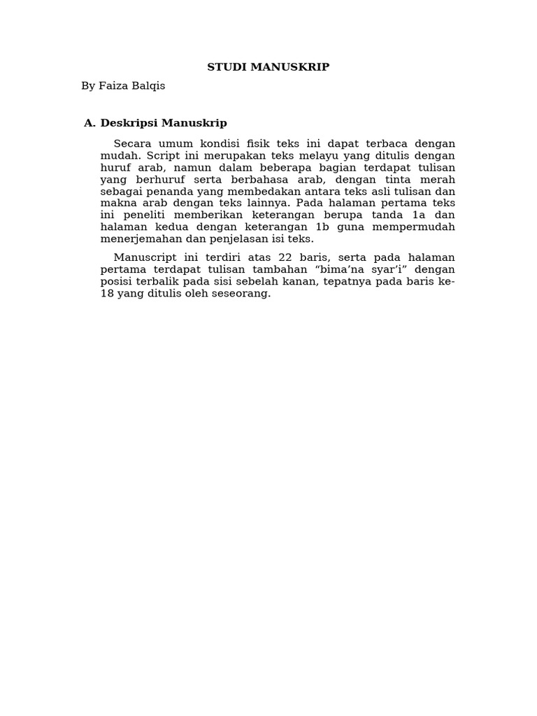 Manuscript Study | PDF