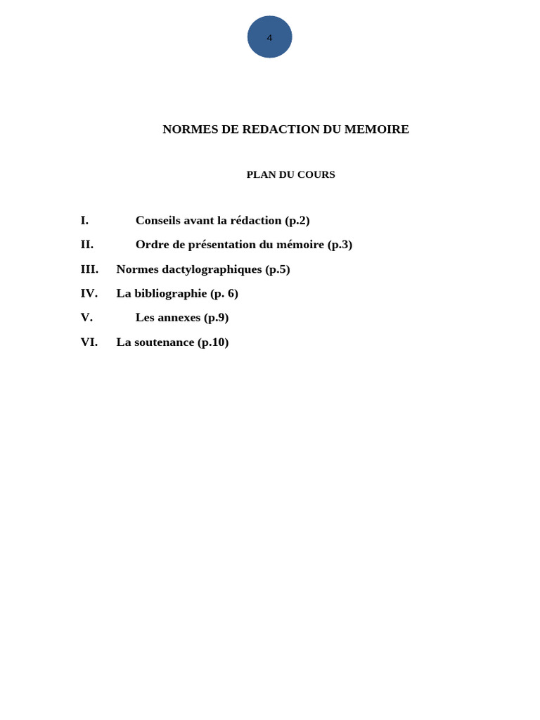 Normes de Redaction Du Memoire | PDF