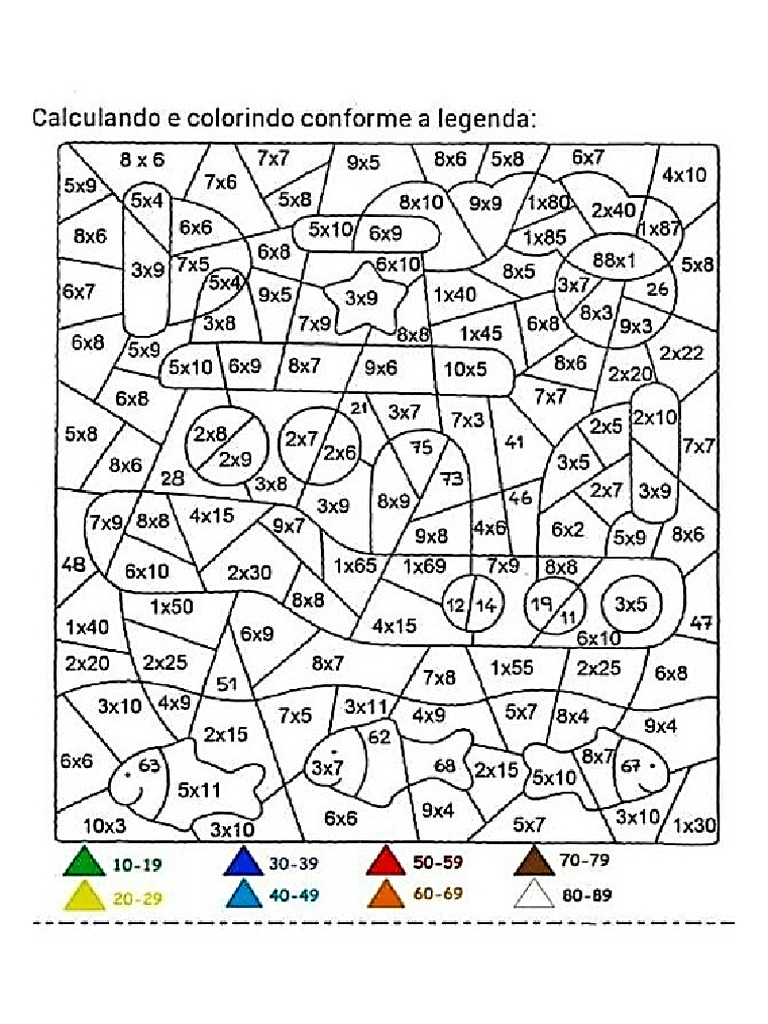 Atividade Matemática - Colorir | PDF