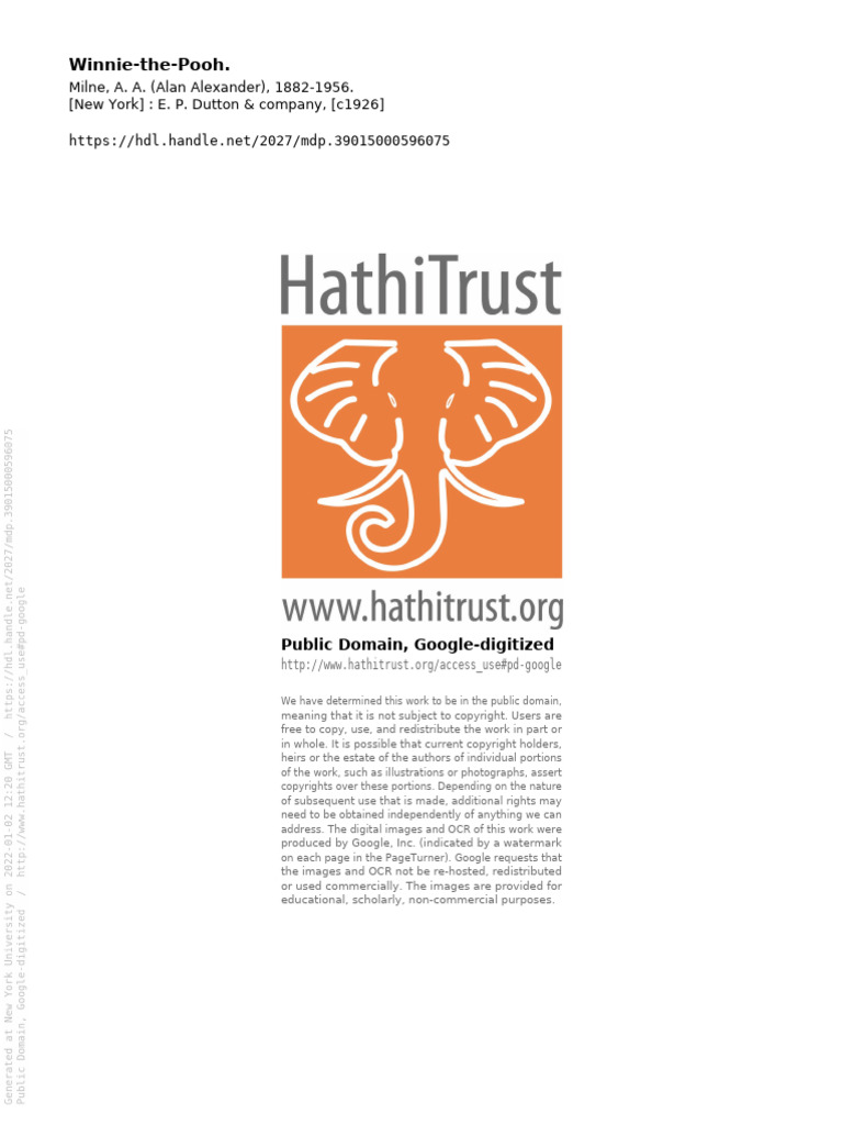 AA Milne Winnie the Pooh | PDF