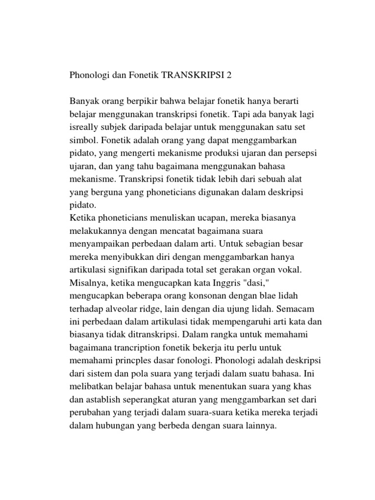 Phonologi Dan Fonetik | PDF | Seni & Disiplin Bahasa | Kajian Bahasa Asing