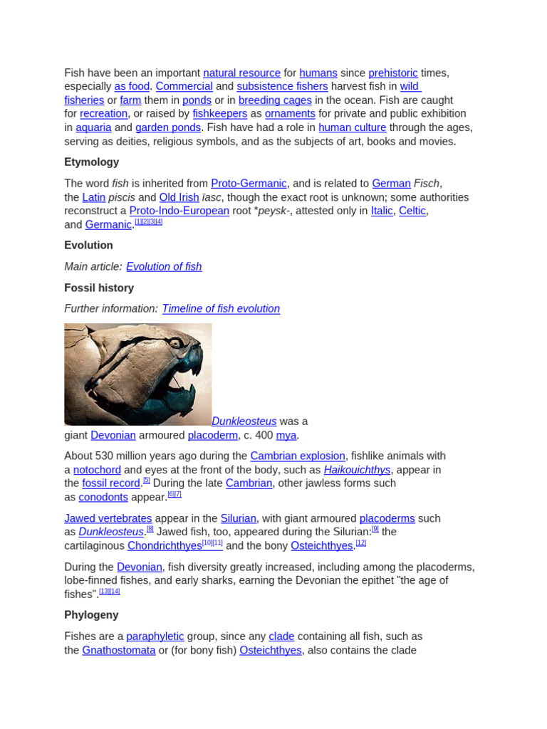 Etymology: Evolution of Fish | PDF