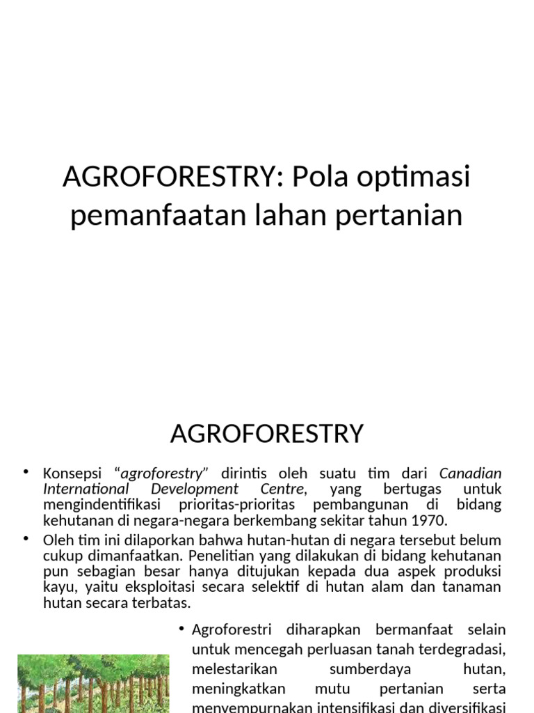 Pertemuan 14 Agroforestry | PDF